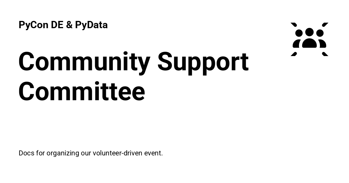 Community Support Committee - PyCon DE & PyData