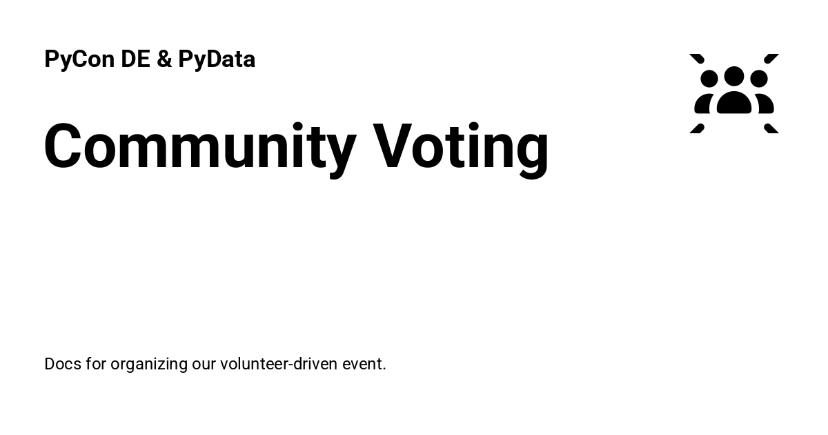 Community Voting - PyCon DE & PyData