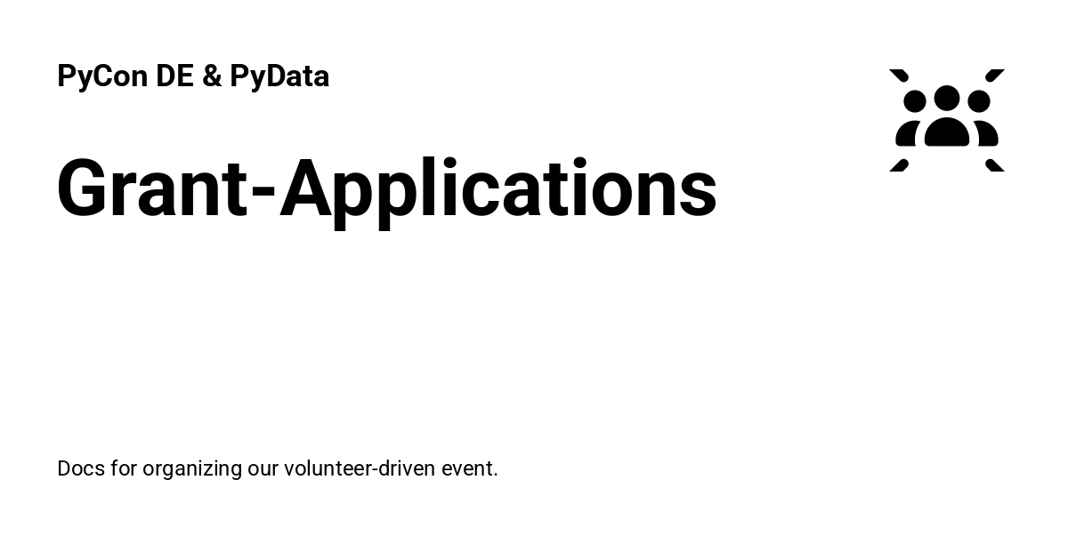 Grant-Applications - PyCon DE & PyData