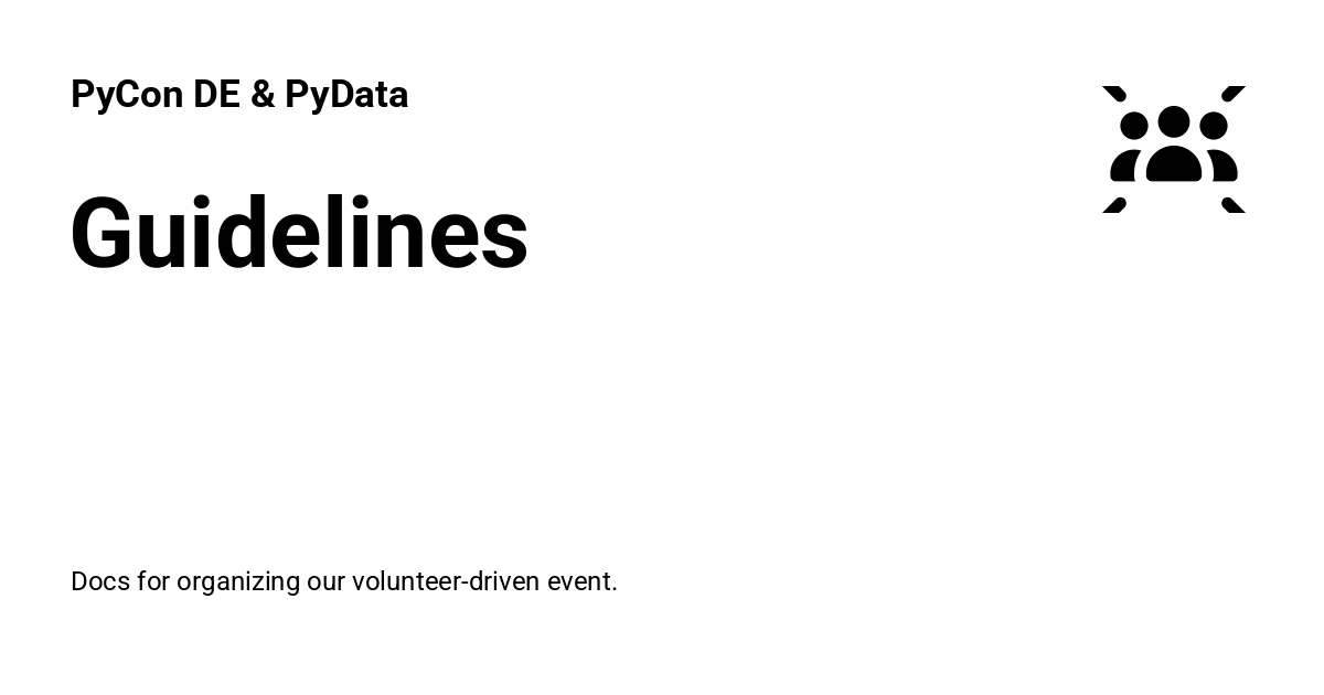 Guidelines - PyCon DE & PyData