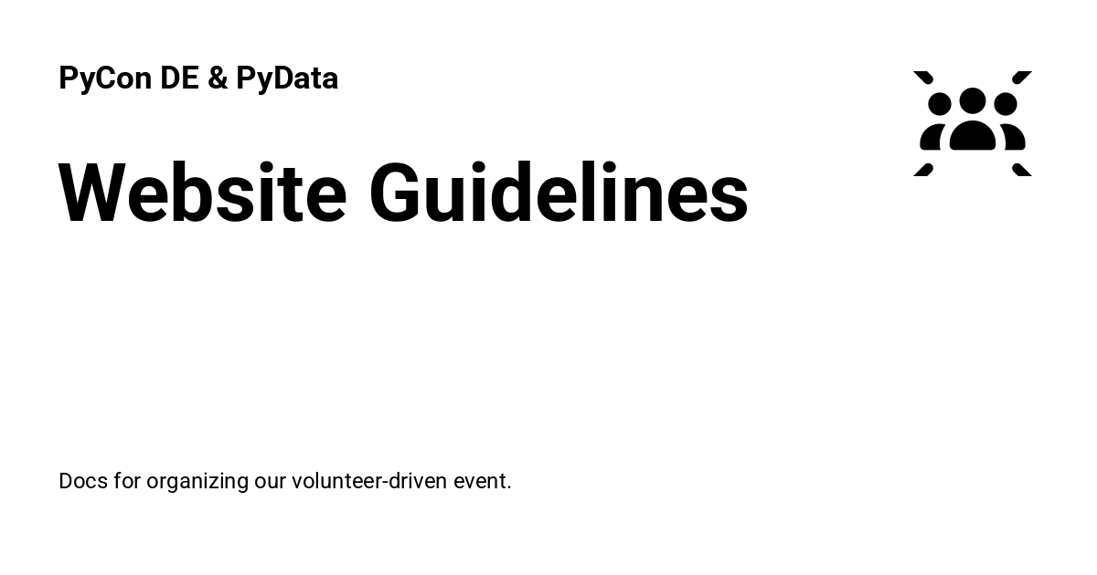 Website Guidelines - PyCon DE & PyData
