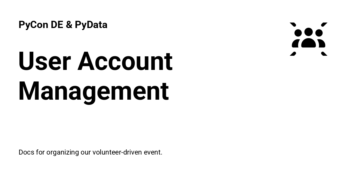 User Account Management - PyCon DE & PyData